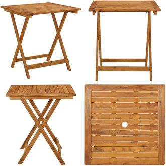 vidaXL Table pliable de jardin 70x70x75 cm Bois dacacia massif - Table De Jardin - Table Pliante - Acacia Massif - Mobilier De Jardin - Table Ext&eacute;rieure
