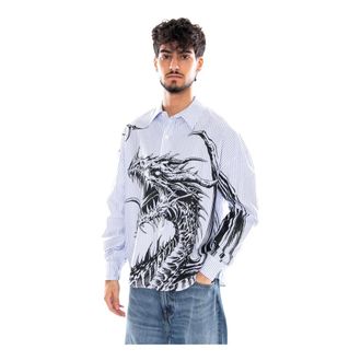 Dolly Noire La Shard Dragon Long Sleeves Shirt - Homme - Chemises - Bleu - Taille: XL