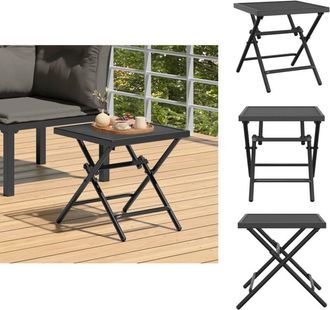vidaXL Gartentisch Klappbar Anthrazit 38x38x38 cm Stahlgitter - Gartentisch - Klapptisch - Balkontisch - Terrassenm&ouml;bel - Esstisch