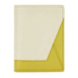 Marni Femme, Accessoires, Jaune, Taille: ONE Size Portefeuille/Porte-cartes Bicolore en Cuir