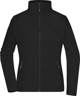 James & Nicholson Damen Microfleece Jacke - Leicht taillierte Jacke aus Anti-Pilling Microfleece | Farbe: black | Gr&ouml;sse: 3XL