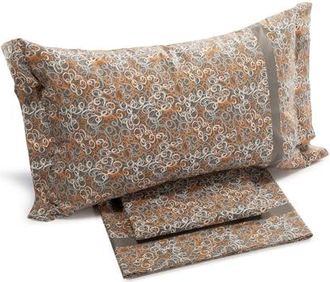 Caleffi City 1006717 Bettwäsche-Set aus Baumwolle, Orange