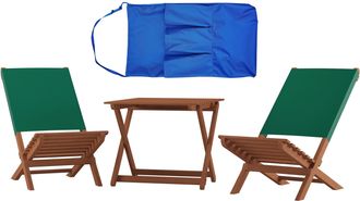 Erst-Holz Klappstuhl Strandstuhl Anglerstuhl Gartenstuhl Stuhl zum Zusammenstecken gr&uuml;ner Bezug V-10-352