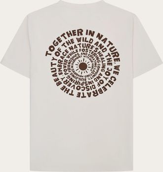 Knowledge Cotton Apparel Herren vegan T-Shirt Herren R&uuml;ckenaufdruck Reiher Wei&Atilde;Y