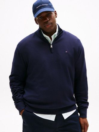 Tommy Hilfiger Big & Tall Stehkragenpullover BT-ESSENTIAL COTTON ZIP MOCK-B Großen Größen