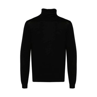 Goes Botanical Schwarzer Merinowoll Rollkragenpullover - - Knitwear - Herren - Schwarzk - 3XL