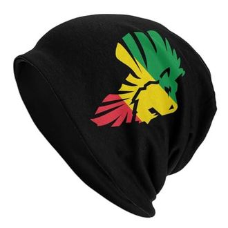 Generic Unisexe Hiver Chapeaux Visage De Lion Rasta Bonnets Tricot&eacute; Classique Bonnet &Agrave; Revers Mode Bonnets De Ski pour Ski Quotidien Patinage