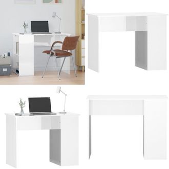 vidaXL Vidaxl - Schreibtisch Hochglanz-Weiß 100x55x75 cm Holzwerkstoff - Schreibtisch - Bürotisch - Home Office - Holzwerkstoff - Weißer Schreibtisch - Home