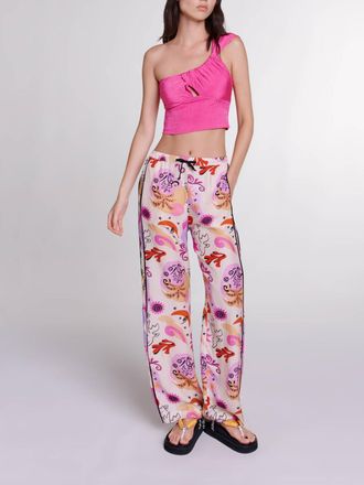 Maje Asymmetrisches Top - Rosa Fuchsia - Gr&ouml;&szlig;e 38 - Maje