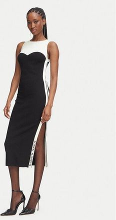 Elisabetta Franchi Strickkleid AM-44S-66E2-V420 Schwarz Slim Fit