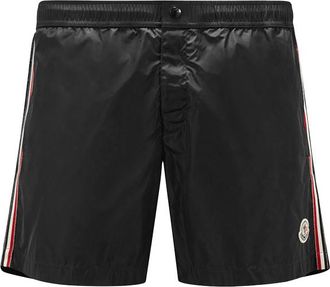 Moncler Moncler Tricolour-trimmed Swim Shorts, Men, Black, Size: Xxl