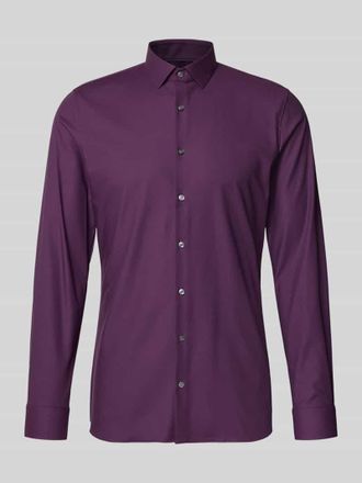 Olymp No. 6 Super Slim Fit Business-Hemd Modern Kent Uni Twill
