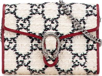 Gucci Hobo Bags - Mini GG Tweed Dionysus Wallet on Chain - Gr. unisize - in Weiß - für Damen