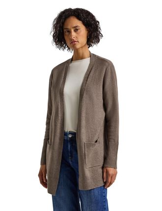 Street One Damen 2515457 Offener Cardigan, Nomad Brown Mel, 46