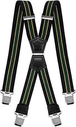 Decalen Bretelles Homme Larges Réglable Élastique Extra Fort 4 Clips en forme X