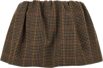Miu Miu Houndstooth Virgin Wool Skirt - Brown