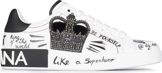 Dolce & Gabbana Homme, Chaussures, Blanc, Taille: 43 1/2 EU Portofino Baskets