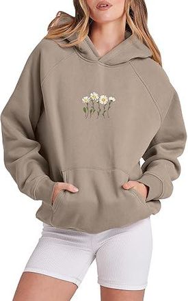 Generic Vestes en polaire à imprimé floral avec fermeture éclair intégrale pour femme, sweat à capuche ample doublé Sherpa pour femme, costume de vacances, ka