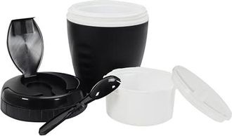 COOK CONCEPT BRotdose mit Löffel, 14cm x 14cm x 17cm, Lila/Türkis/Grün/Grau