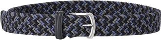Anderson's 3-5cm Lederbesetzter gewebter Elastikg&uuml;rtel - - Accessories - Herren - Blau - 85 CM