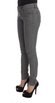 Costume National Womens Gray Cotton Blend Slim Fit Jeans Clothing