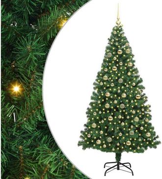 vidaXL K&uuml;nstlicher Weihnachtsbaum mit 300 LEDs mit St&auml;nder Gr&uuml;n 210 cm vidaXL