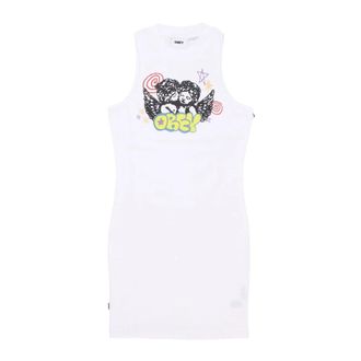 Obey Wei&szlig;es Multi Crew-Neck Kleid - - Dresses - Damen - Wei&szlig; - S