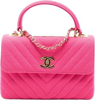 Chanel Sac &agrave; main &agrave; rabat et poign&eacute;e sup&eacute;rieure Pre-owned - Femme - Pre-owned - Rose - Taille: ONE Size