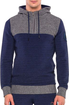 Cipo & Baxx Herren Hoodie Sweatshirt CL372 Dunkelblau Grau - Stylischer Pullover im Casual Streetwear Look mit K&auml;ngurutasche - Bequemes Oberteil f&uuml;r Alltag & Frei