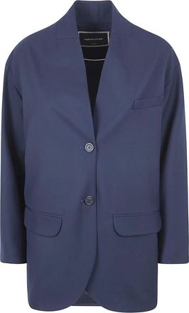 Fabiana Filippi Femme, Vestes, Bleu, Taille: 34 FR Veste &agrave; Col Montant