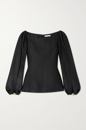 Chlo&eacute; Schulterfreies Oberteil Aus Einer Seiden-wollmischung - Schwarz
