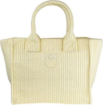 Pinko Pinko, Femme, Sacs, Jaune, Taille: ONE Size Mini Beach Shopper