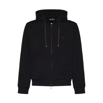 Emporio Armani SweaT-shirt z logo en coton - Homme - Sweatshirts et sweats &agrave; capuche - Noir - Taille: M