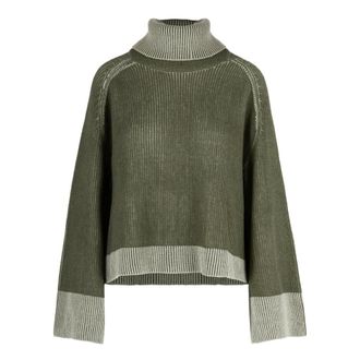 Bomboogie Femme, Pulls, Vert, Taille: 40 FR Pull en m&eacute;lange de viscose avec col roul&eacute;
