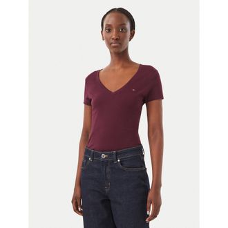 Tommy Jeans T-Shirt DW0DW20458 Dunkelrot Slim Fit