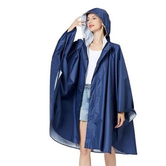 Generic Veste Femme Poncho de pluie unisexe l&eacute;ger coupe-vent tendance motif pour toutes vos activit&eacute;s ext&eacute;rieures saisons (Dark Blue, One Size)