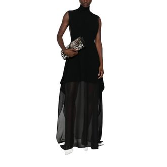 Sportmax Robe sans manches &agrave; ourlet asym&eacute;trique - Femme - Robes - Noir - Taille: 36 FR