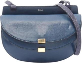 Chlo&eacute; Pre-owned Georgia Leather Shoulder Bag - Femme - Pre-owned - Bleu - Taille: ONE Size