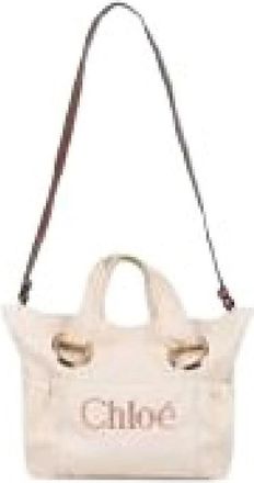 Chlo&eacute; Femme, Sacs, Beige, Taille: ONE Size Cotton Logo Basket Bag