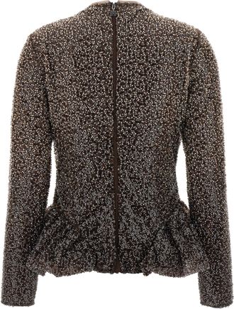 Rotate Sequin and Beaded Blouse - Brown