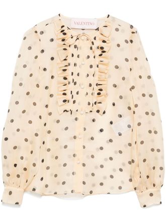 Valentino Garavani blouse à pois imprimés - Tons neutres