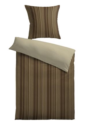 Mesana Mesana B-10602/52 Mikrofaser Fleece Wende Bettw&auml;sche Franz 2-teilig 80 x 80 und 135 x 200 cm, braun