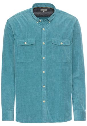 Camel Active Herren Langarm Hemd in Regular Fit aus Cord Blau, Menswear-XXL