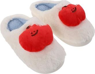 UPKOCH Pantoufles Int&eacute;rieur Hiver pour Couples Souliers Pelucheux Forme de Pomme Doux et Chauds Style Cartoon Fruit Cozy et Chaleureux