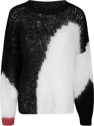 of Handmade Pull Col Rond - Blanc