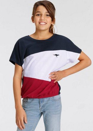 Kangaroos Fledermausshirt kurzärmelig, weit geschnitten, mit peppigem Druck