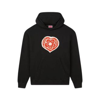 Kenzo Heart Flower Logo Hoodie - - Sweatshirts & Hoodies - Herren - Schwarzk - S