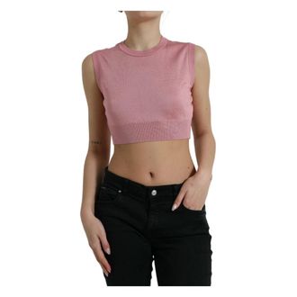 Dolce & Gabbana &Auml;rmellose Oberteile - - Tops - Damen - Rosa - M