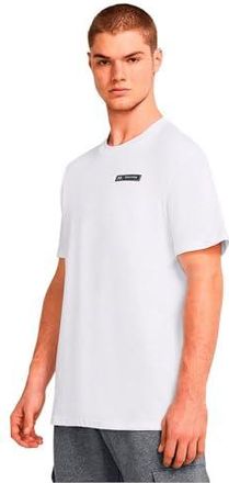 Under Armour UA Heavyweight Armour Label Manches courtes pour homme, Blanc/noir - 100, Small