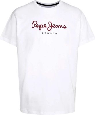 Pepe Jeans London Regular Fit Logo T-Shirt - - Tops - Herren - Wei&szlig; - M
